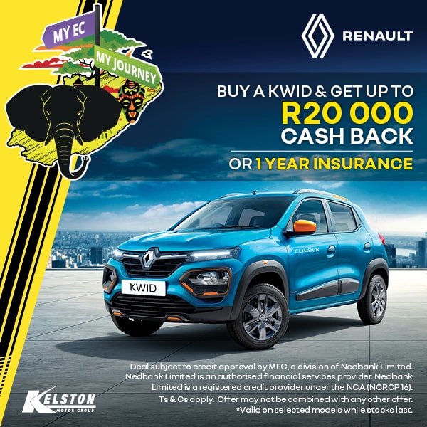 Renault | Buy a Kwid and get up to R20,000 Cash Back OR 1 year ...